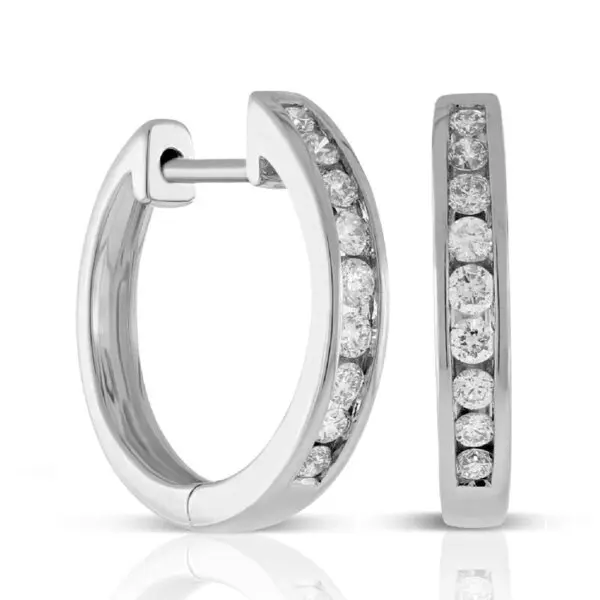 Benbridge 16mm Diamond Hoop Earrings In 14k Gold, 1/3 Ctw - Wg