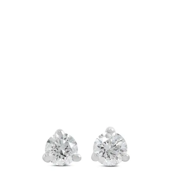Benbridge 14k White Gold Round Diamond Stud Earrings, 0.09 Carat Total Weight - H-j
