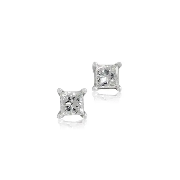 Benbridge Princess Cut Diamond Stud Earrings, 1/4 Carat Total Weight, 14k White Gold - H-j