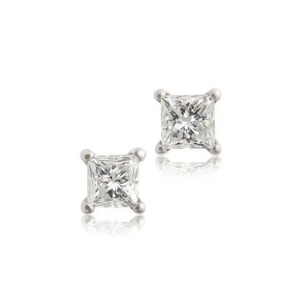 Benbridge Princess Cut Diamond Stud Earrings In 14k White Gold - H-j