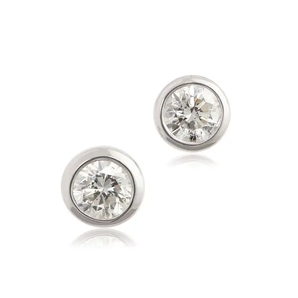 Benbridge Bezel Set Diamond Studs, 14k White Gold - Wg