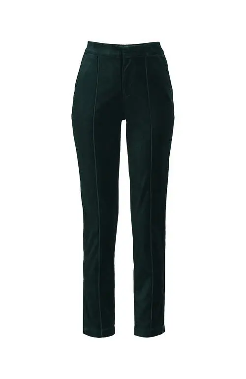 LANDS' END Velvet Pintuck Pencil Ankle Pants