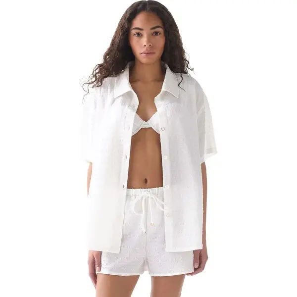 Kate Spade New York Short Sleeve Collared Shirt - White