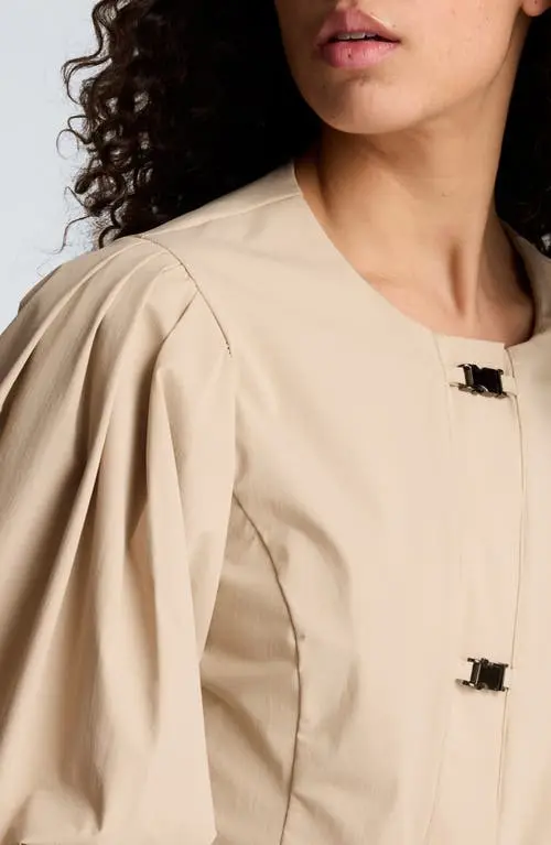 KENNETH COLE Buckle Front Bubble Sleeve Top