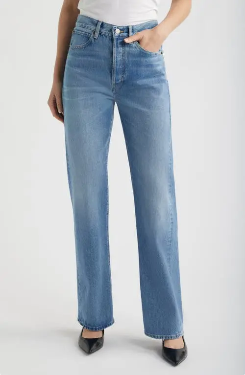 FRAME Vertical High Waist Relaxed Straight Leg Jeans - Static