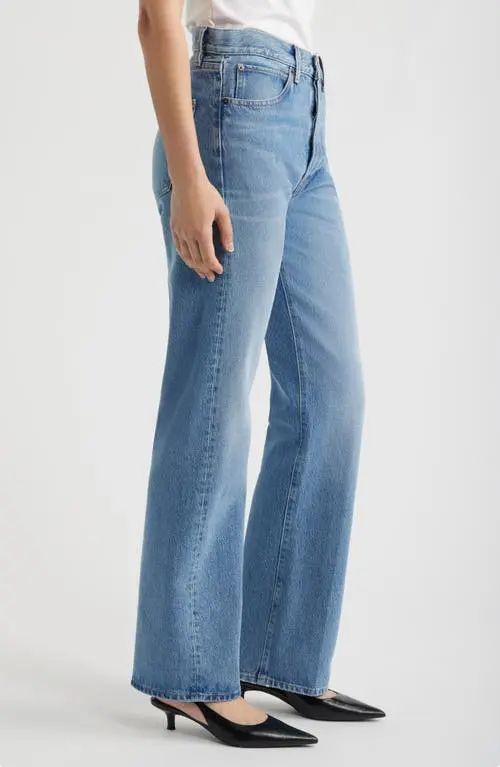 FRAME Vertical High Waist Relaxed Straight Leg Jeans - Static