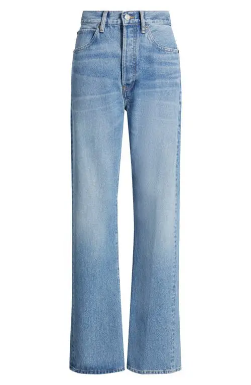 FRAME Vertical High Waist Relaxed Straight Leg Jeans - Static