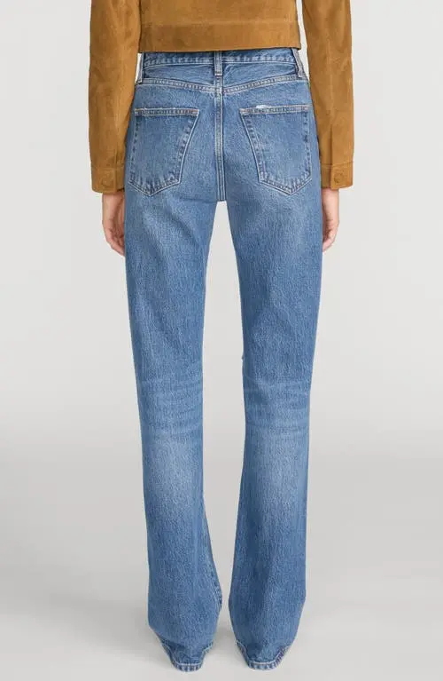FRAME Vertical High Waist Relaxed Straight Leg Jeans - Voltage