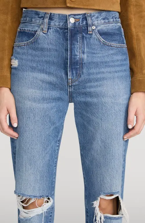 FRAME Vertical High Waist Relaxed Straight Leg Jeans - Voltage