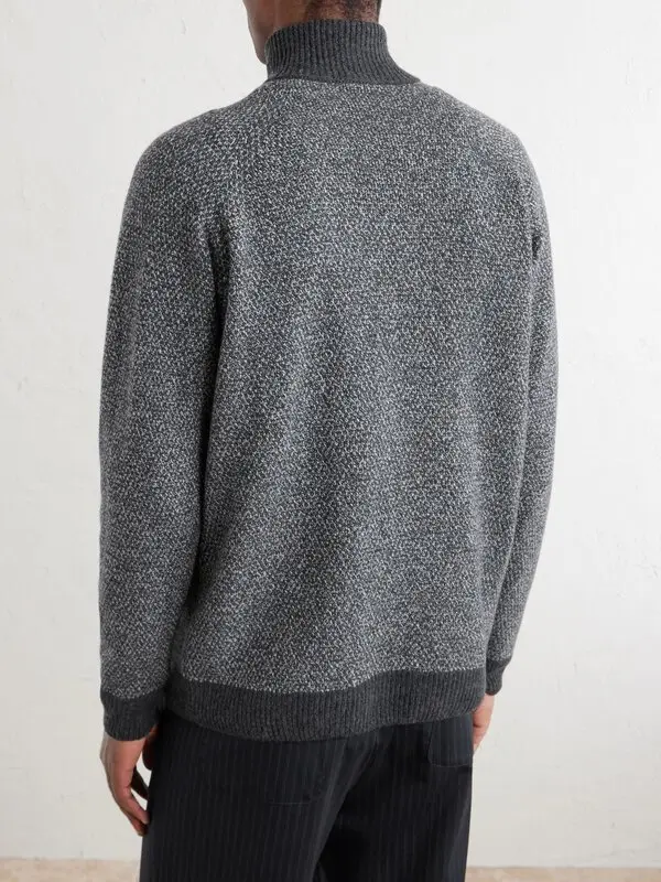 John Smedley Recycled Cashmere And Wool-blend Half-zip Sweater