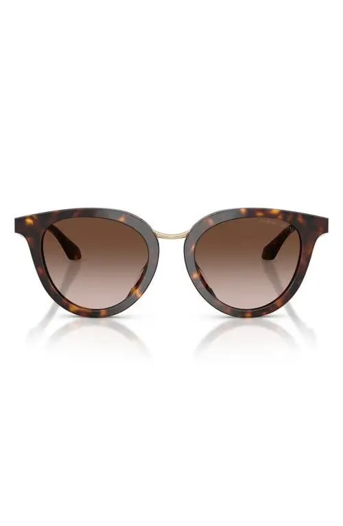 ARMANI Giorgio 49mm Round Frame Sunglasses - Havana/brown Gradient
