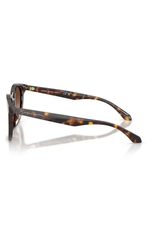 ARMANI Giorgio 49mm Round Frame Sunglasses - Havana/brown Gradient