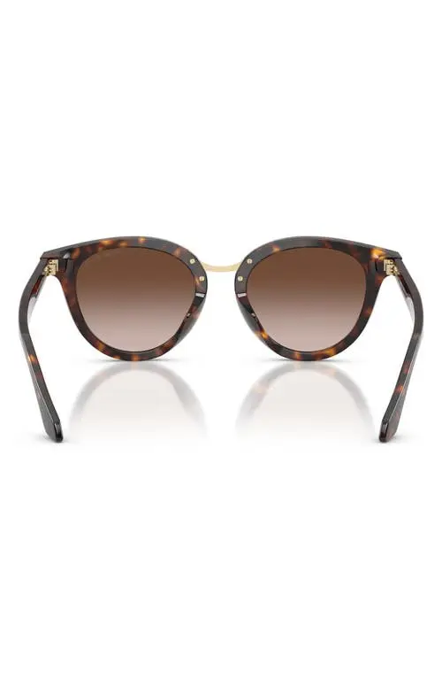 ARMANI Giorgio 49mm Round Frame Sunglasses - Havana/brown Gradient