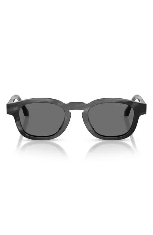 ARMANI Rectangle Sunglasses - Brushed Striped Grey/grey