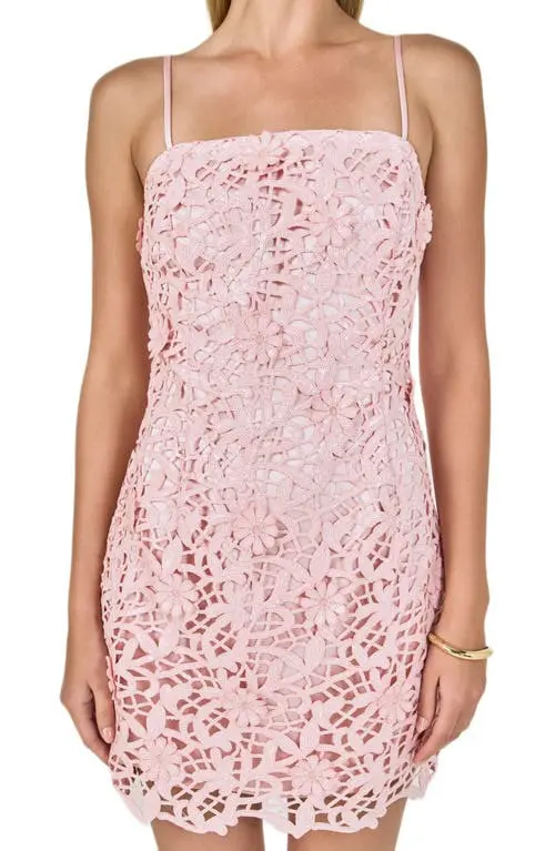 Endless Rose Sequin 3-d Floral Lace Mini Dress