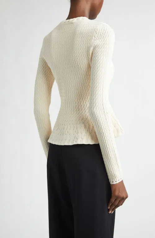 JASON WU Cable Stitch Peplum Cardigan