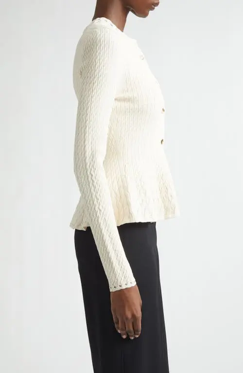 JASON WU Cable Stitch Peplum Cardigan