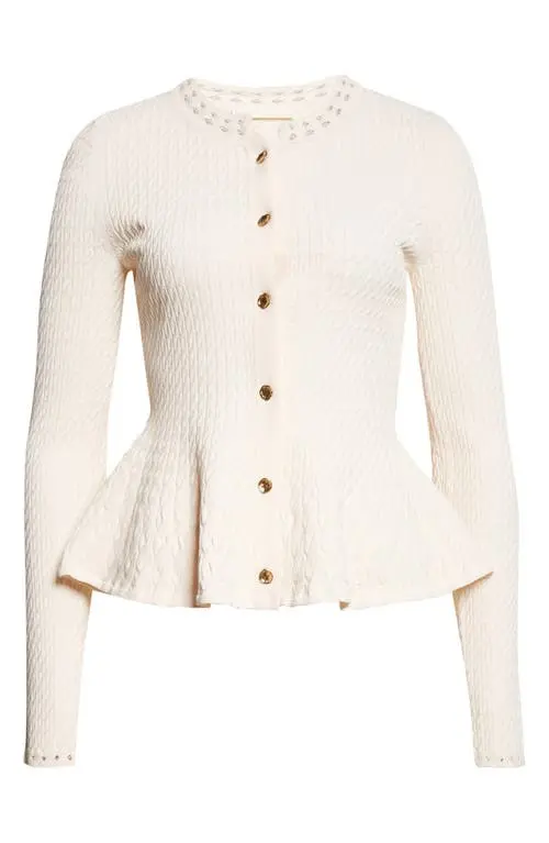 JASON WU Cable Stitch Peplum Cardigan
