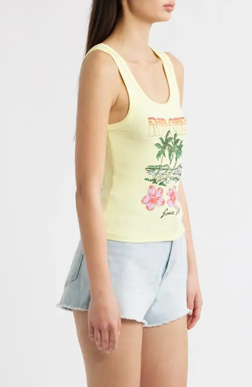 Rip Curl Graphic Cropped Tank - Pale Yellow