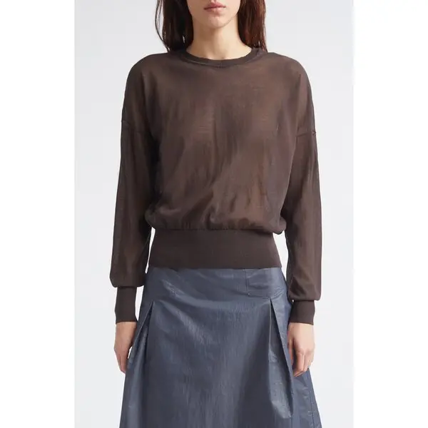 Paloma Wool Sheer Organic Cotton Blend Sweater - Brown