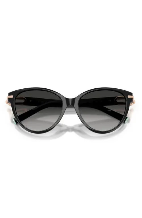 Tiffany & Co. 56mm Cat Eye Sunglasses - Black/grey Gradient