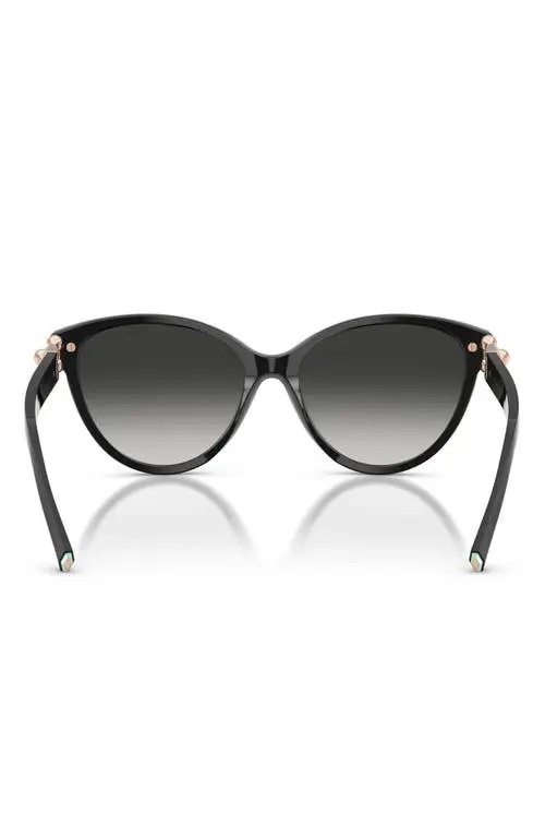 Tiffany & Co. 56mm Cat Eye Sunglasses - Black/grey Gradient