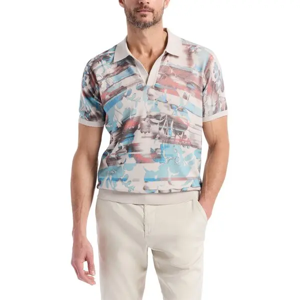 Robert Graham Ordale Johnny Collar Cotton Sweater Polo