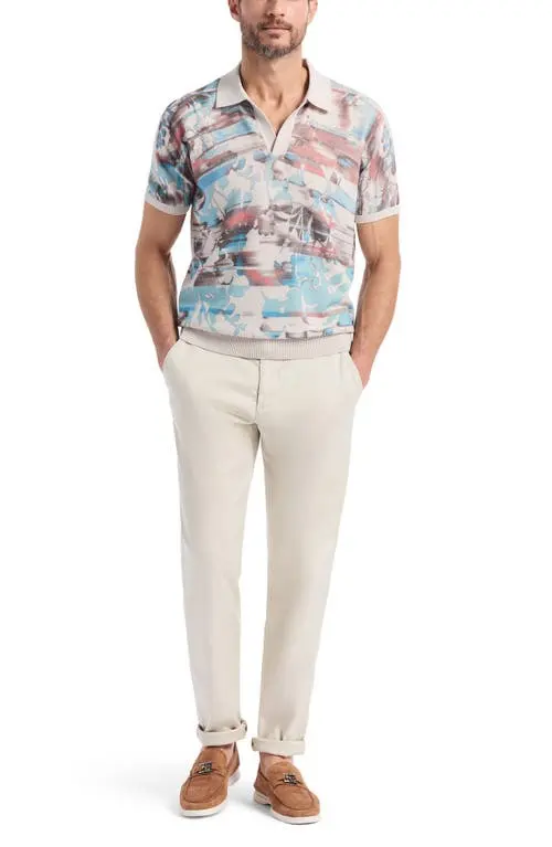 Robert Graham Ordale Johnny Collar Cotton Sweater Polo