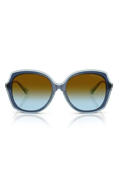 Michael Kors Canary Islands Round Frame Sunglasses - Navy/brown Blue Gradient Bio