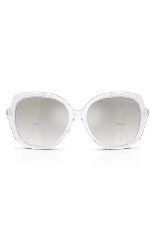 Michael Kors Canary Islands Round Frame Sunglasses - White/grey Clear Gradient