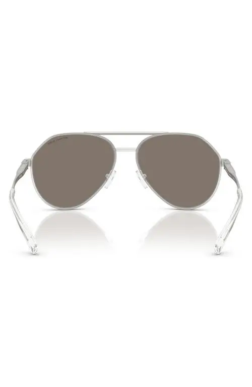 Michael Kors Brentwood Aviator Sunglasses - Matte Silver/silver Mirror