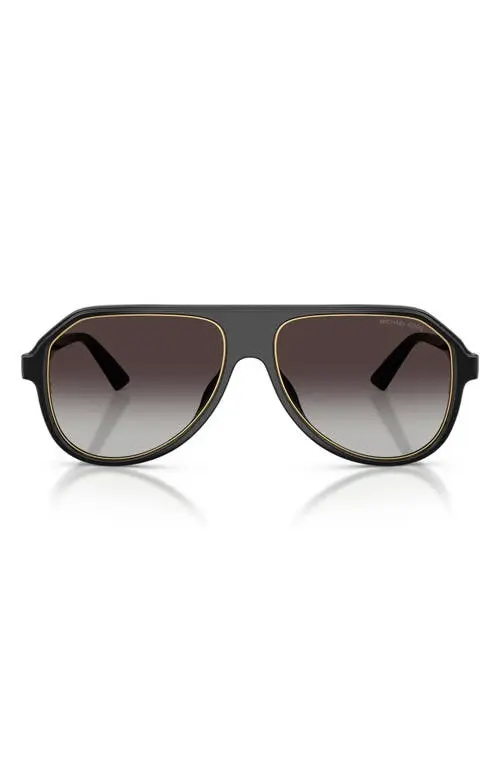 Michael Kors Molokai Aviator Sunglasses - Black/grey Gradient