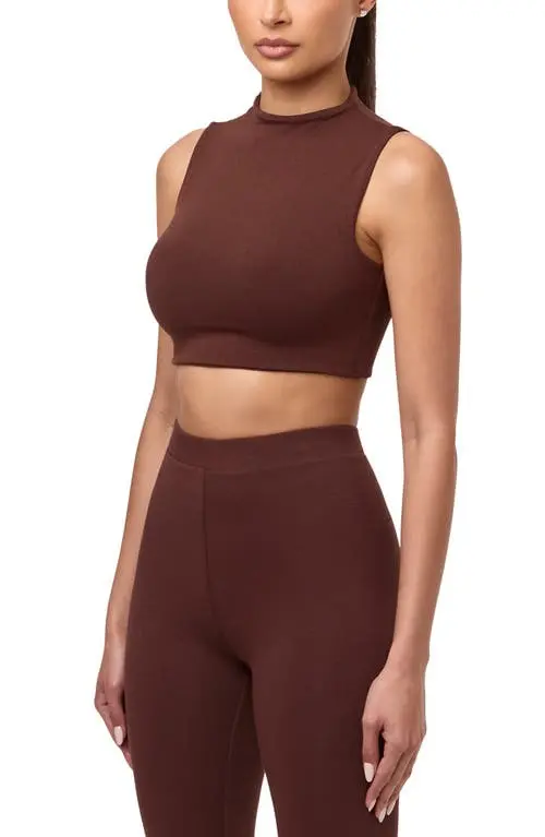 Naked Wardrobe Mock Neck Cropped Tank