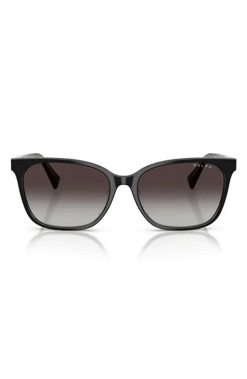Ralph Lauren 56mm Gradient Square Sunglasses - Black On Transparent/grey