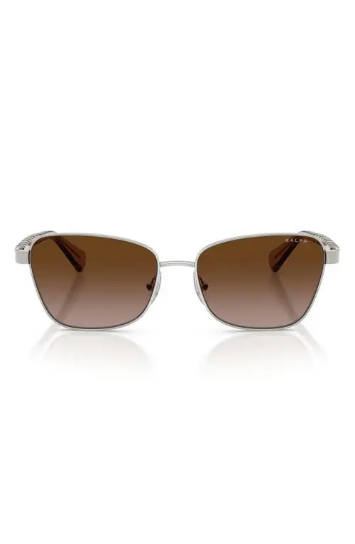 Ralph Lauren Oversize Gradient Irregular Sunglasses - Shiny Silver/gradient Brown