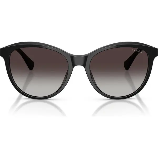 Ralph Lauren Gradient Round Frame Sunglasses - Shiny Black/gradient Grey