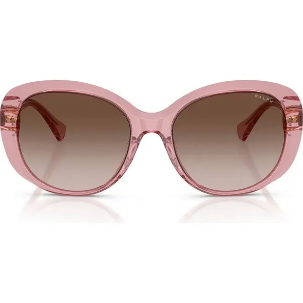 Ralph Lauren 56mm Gradient Round Frame Sunglasses - Transparent Violet/brown