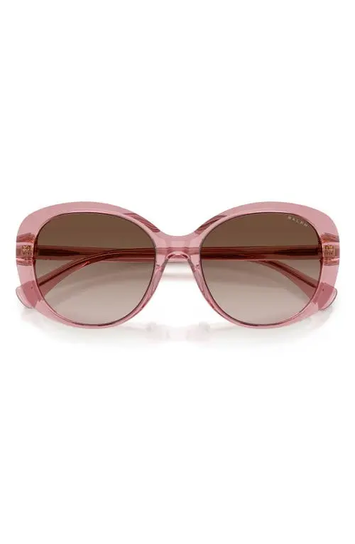 Ralph Lauren 56mm Gradient Round Frame Sunglasses - Transparent Violet/brown