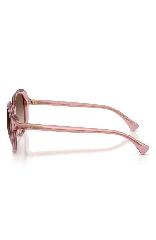 Ralph Lauren 56mm Gradient Round Frame Sunglasses - Transparent Violet/brown