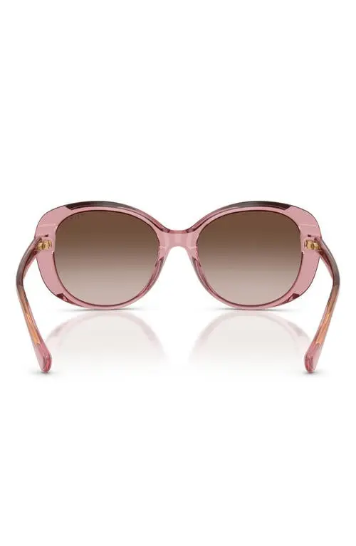 Ralph Lauren 56mm Gradient Round Frame Sunglasses - Transparent Violet/brown