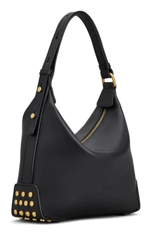TOD'S Mini Metal Dots Leather Shoulder Bag - Nero