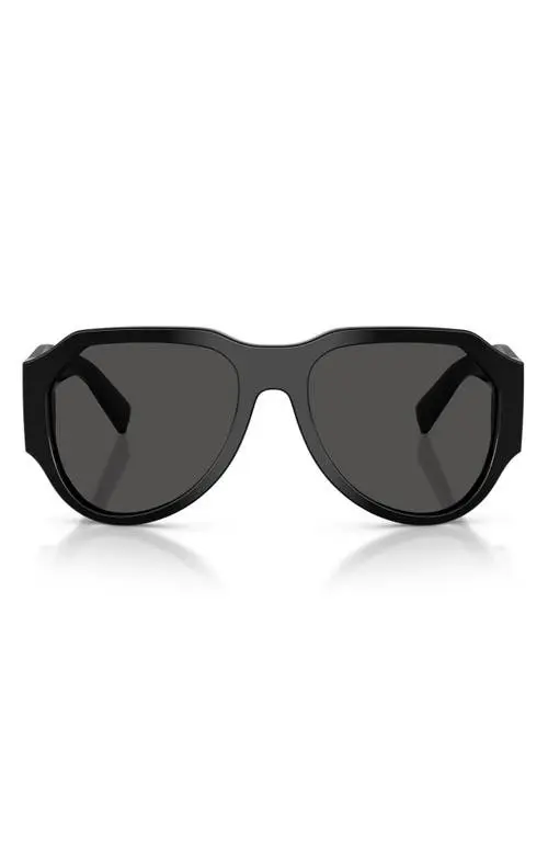 Dolce & Gabbana 58mm Pilot Sunglasses - Black/dark Grey