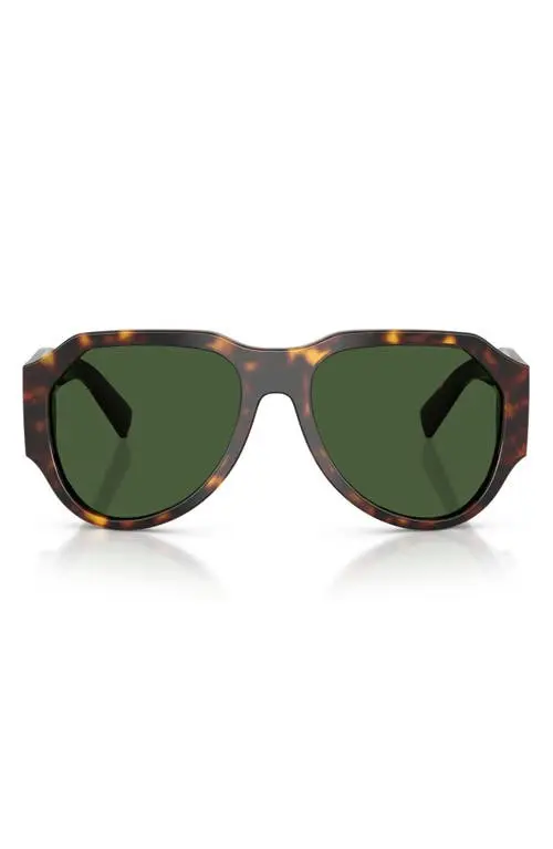 Dolce & Gabbana 58mm Pilot Sunglasses - Havana/dark Green