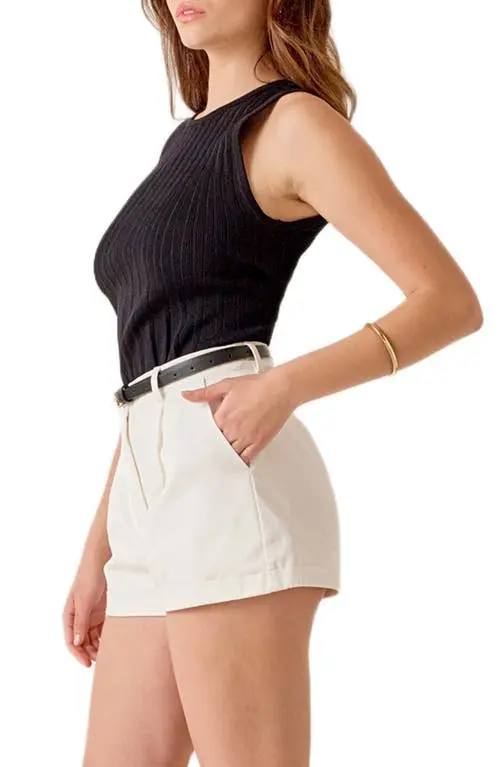 MARSY Sleeveless Ribbed Knit Top - Black