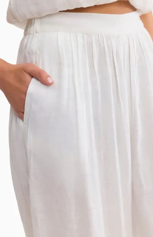 Rebecca Taylor Wide Leg Linen Blend Trousers - Ivory