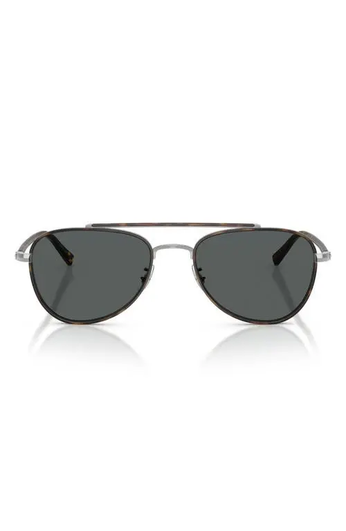 Oliver Spencer Sacoye Polarized Pilot Sunglasses - Silver/oak/midnight