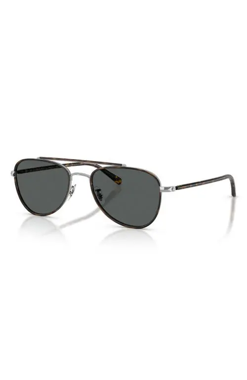 Oliver Spencer Sacoye Polarized Pilot Sunglasses - Silver/oak/midnight