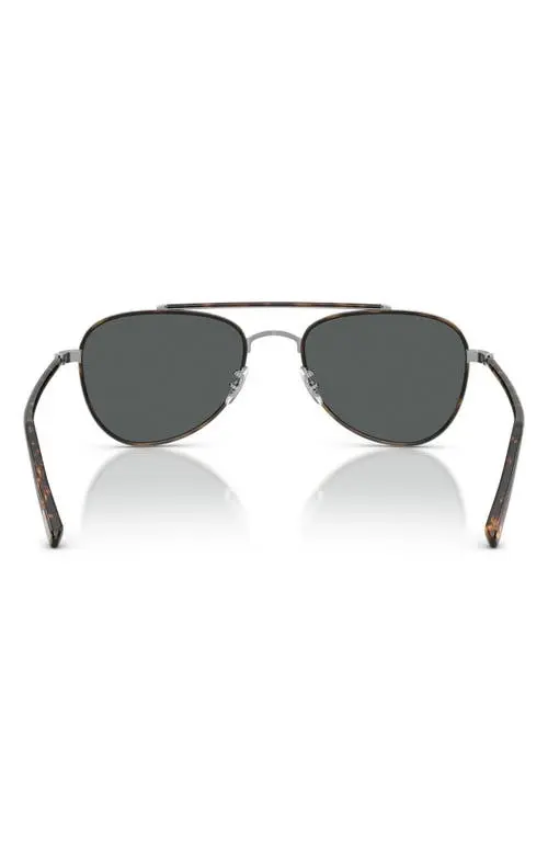 Oliver Spencer Sacoye Polarized Pilot Sunglasses - Silver/oak/midnight