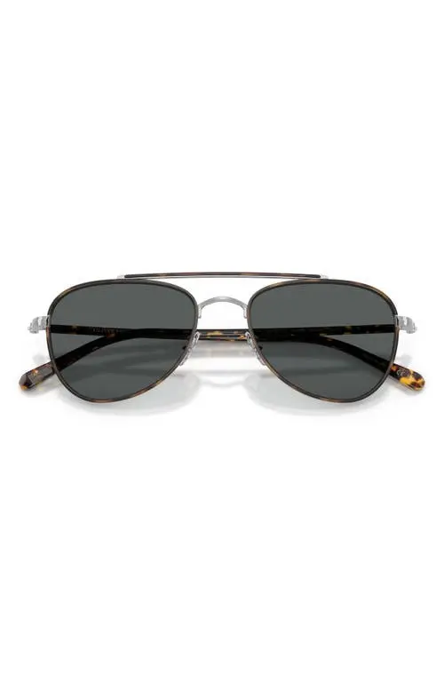 Oliver Spencer Sacoye Polarized Pilot Sunglasses - Silver/oak/midnight