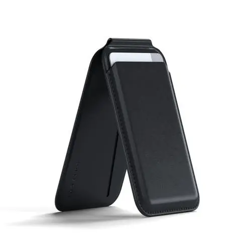 SATECHI Vegan-leather Magnetic Wallet Stand - Black